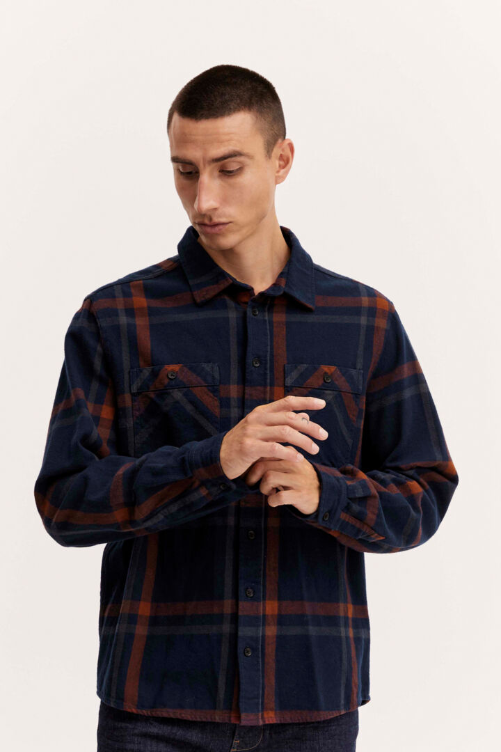 Blend Brushed Check Overshirt