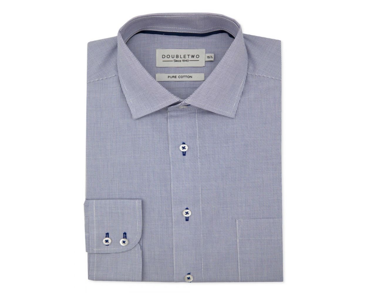Double TWO Micro Check Long Sleeve Shirt